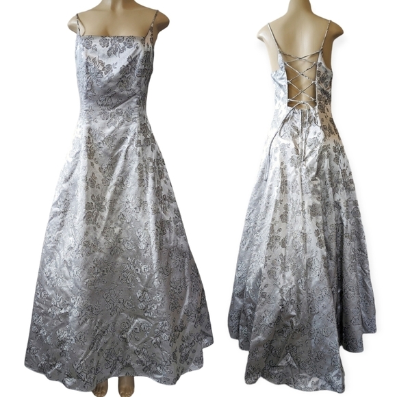 Vintage | Dresses | Vintage Y2k Whimsygoth Metallic Damask Corset ...